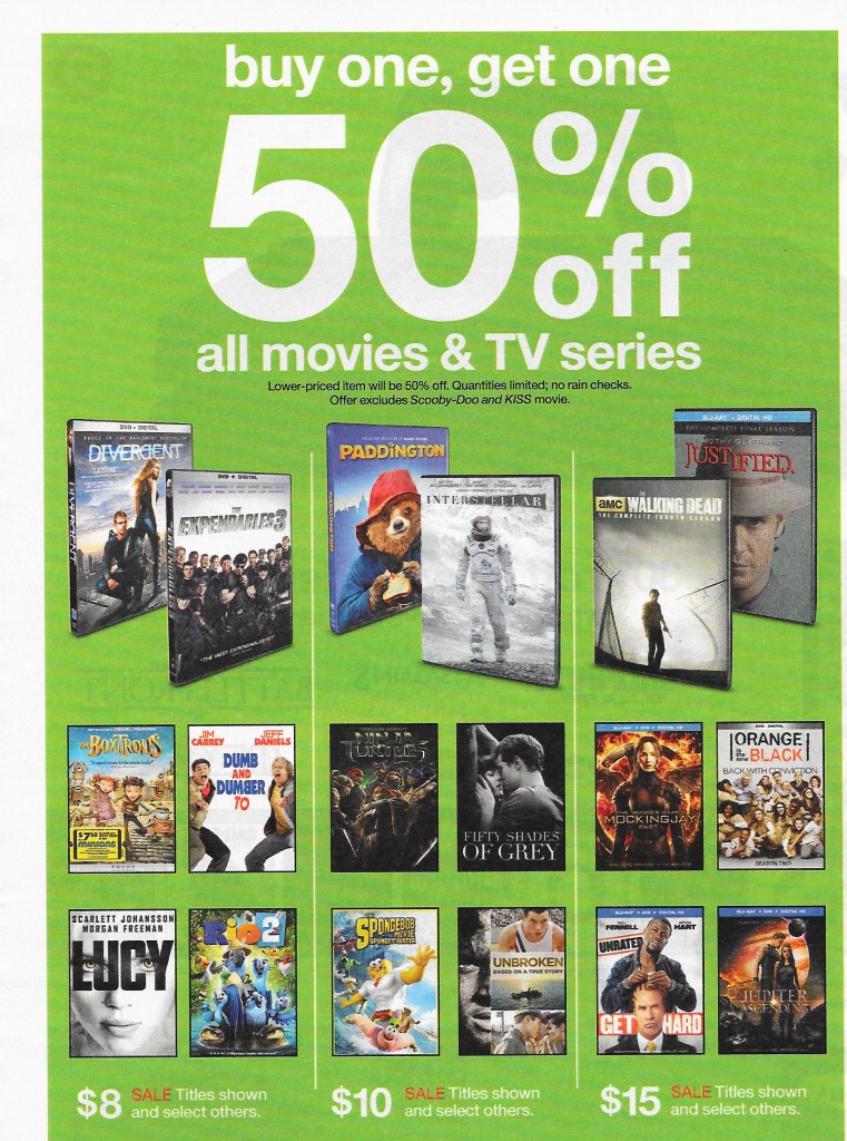 Target | BOGO 50% off Movies & TV Series + high-value $5/1 Divergent ...