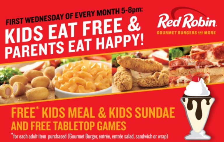 Red Robin | First Wednesday of every Month is Kids Night - SHIP SAVES