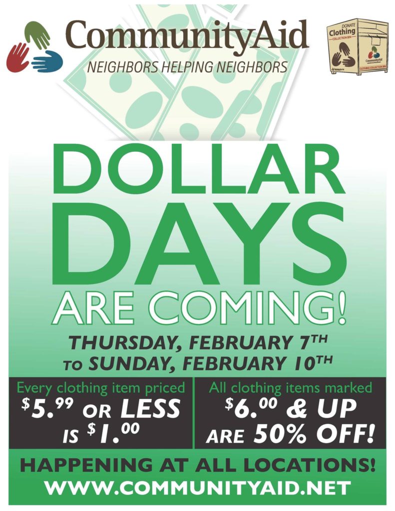 Dollar Days at CommunityAid | Feb. 7 – 10 - SHIP SAVES
