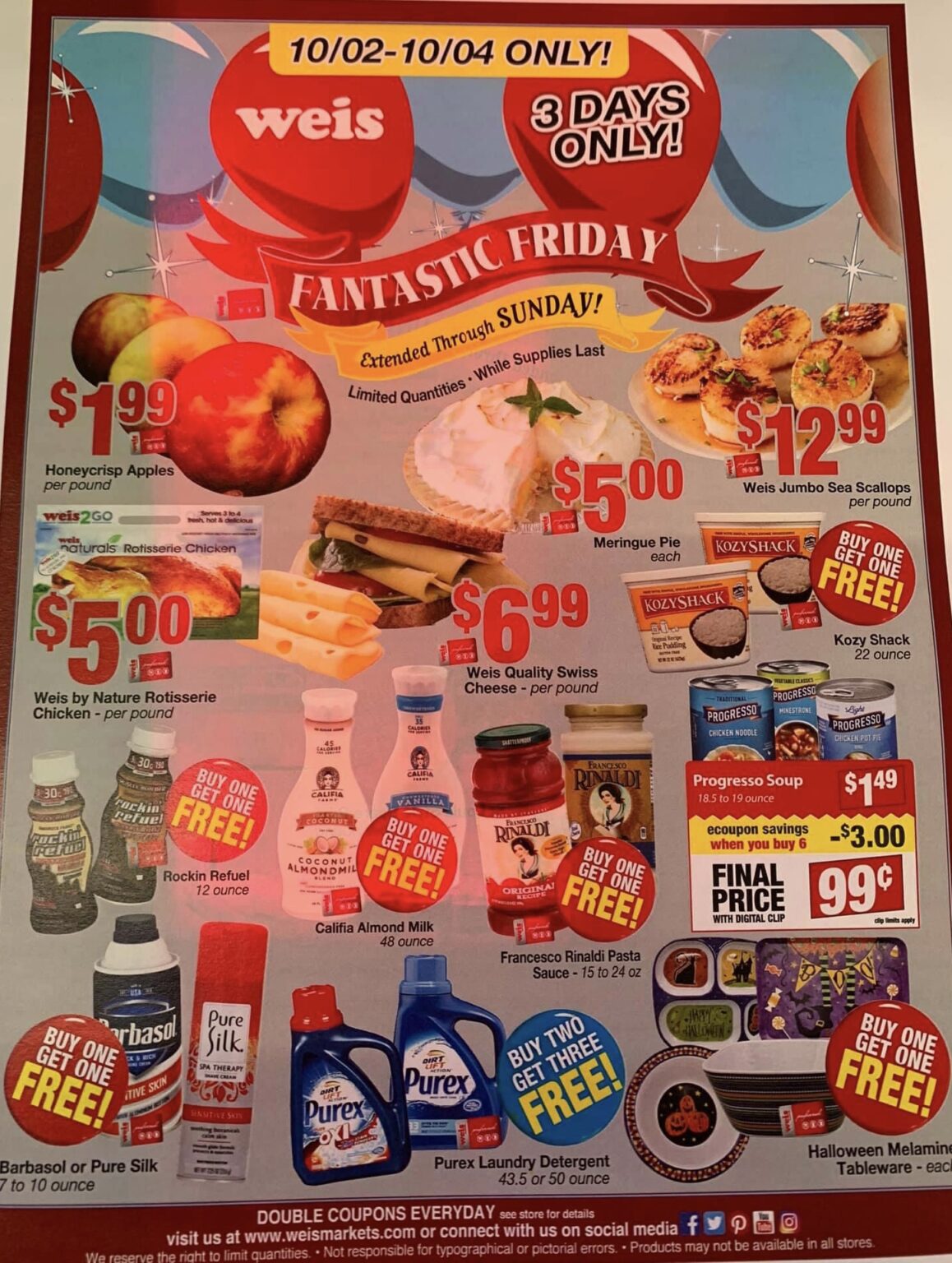 Weis Fantastic Friday Sale | October 2 – 4 - SHIP SAVES